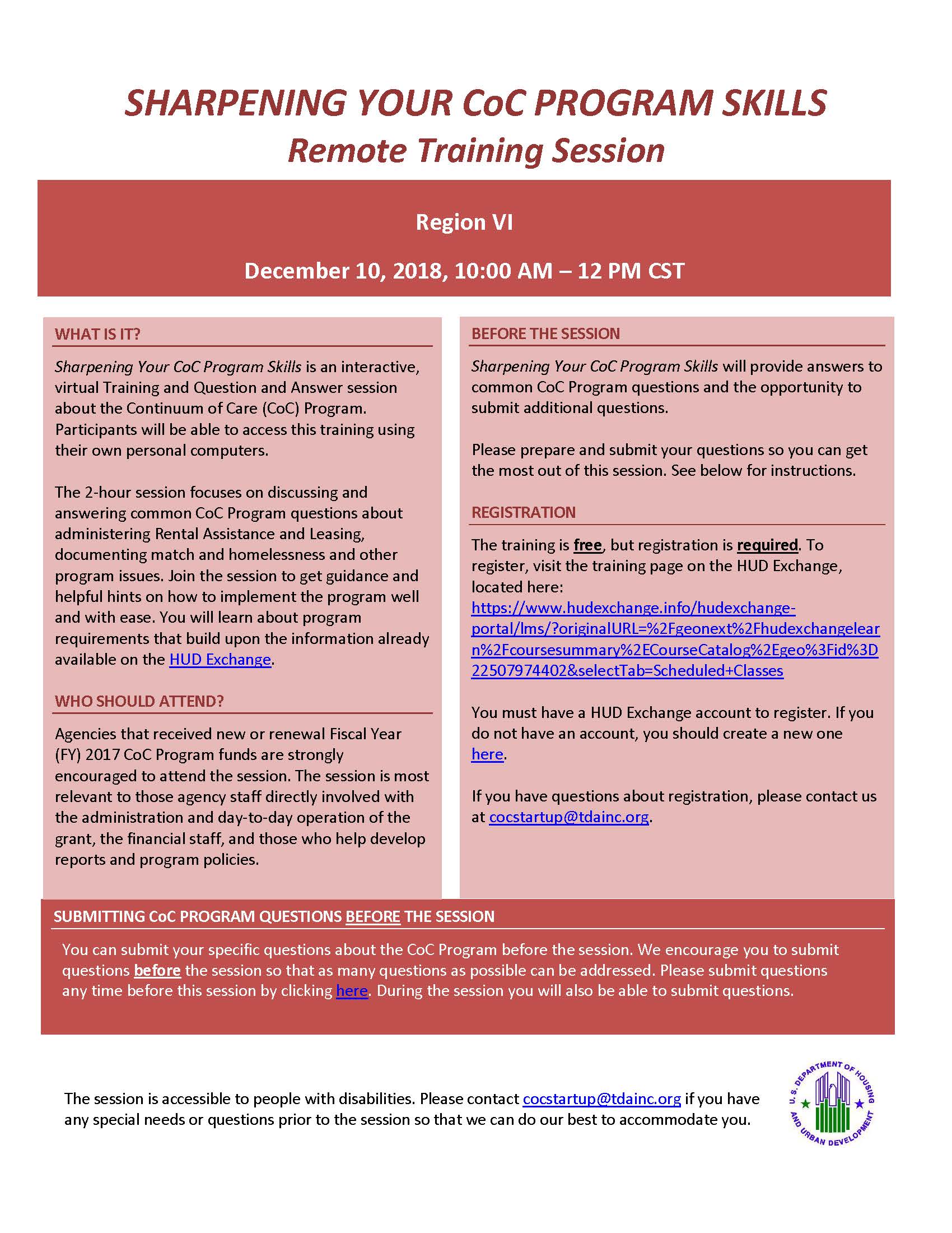 Sharpening Your CoC Program Skills - Remote Training Session - Housing ...