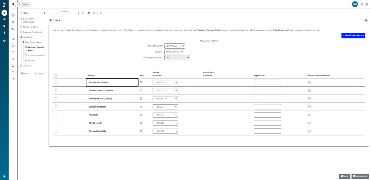Entry Assessment - Housing Forward