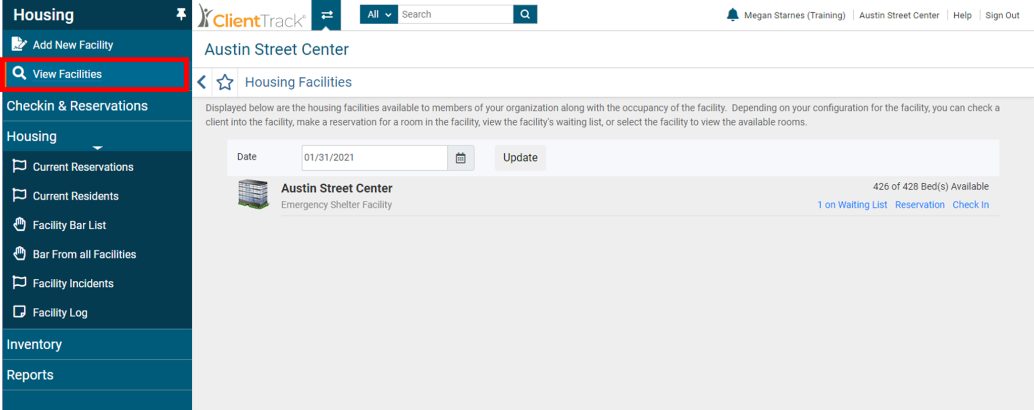 ES Bed Check-in - Housing Forward