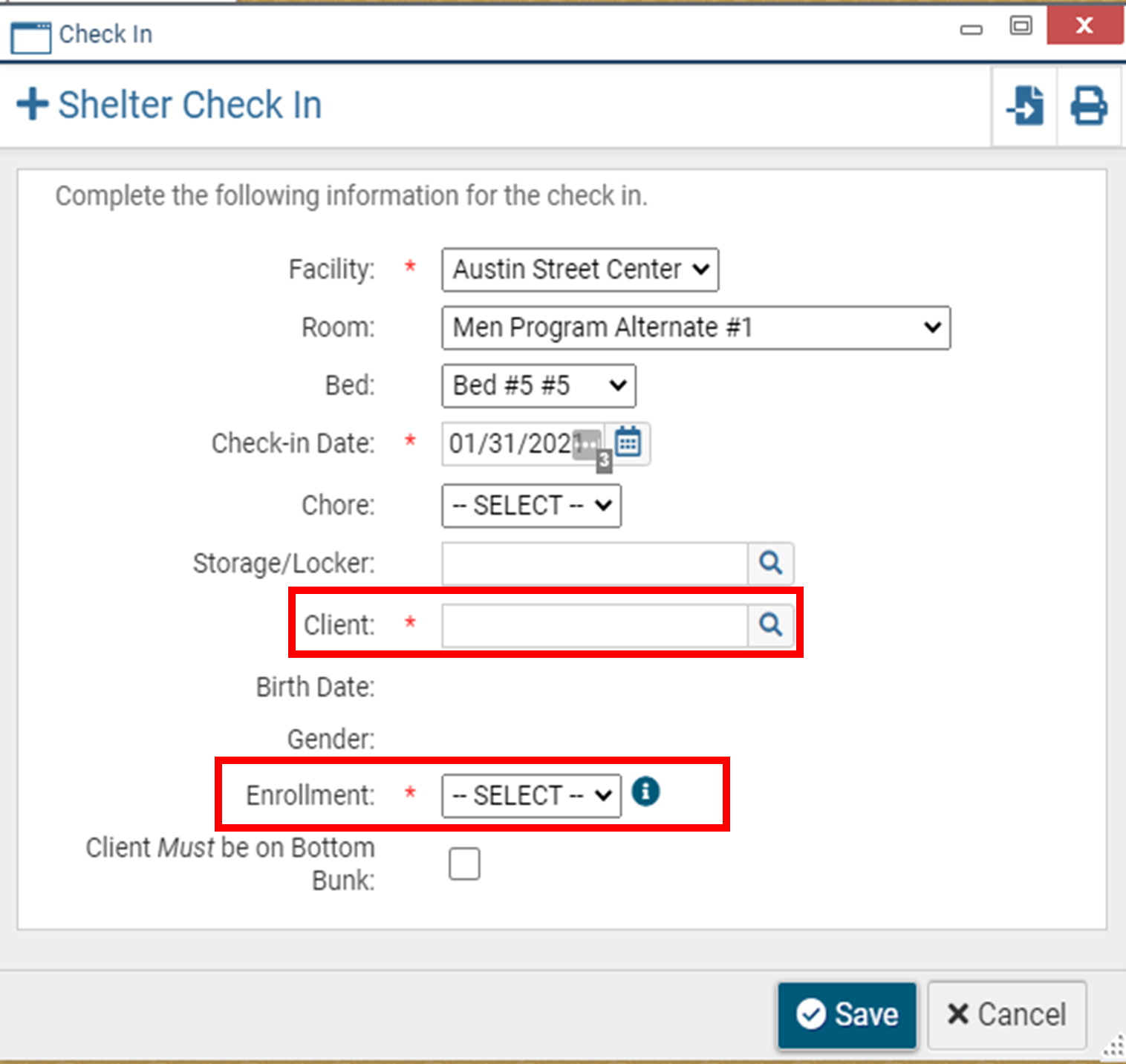 ES Bed Check-in - Housing Forward
