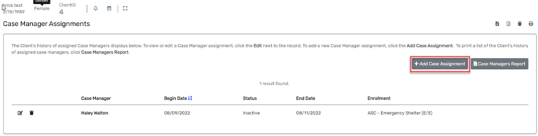 Case Manager Assignments - Housing Forward
