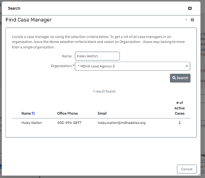 Case Manager Assignments - Housing Forward