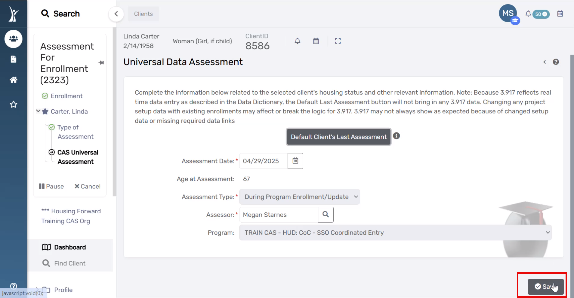 CAS Update Assessments - Housing Forward