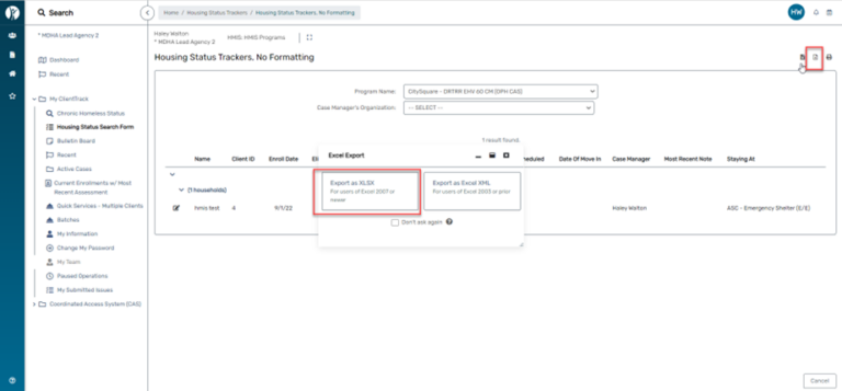 Housing Status Tracking - Housing Forward