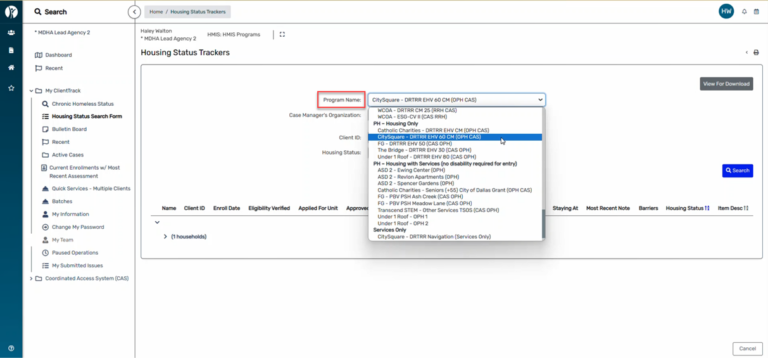 Housing Status Tracking - Housing Forward
