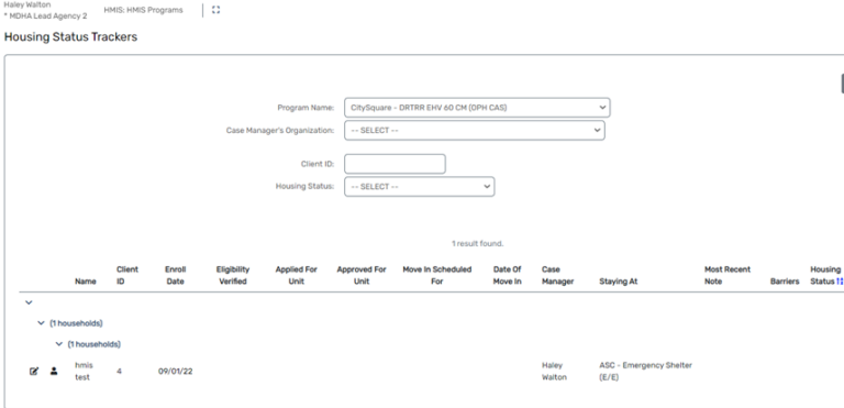 Housing Status Tracking - Housing Forward