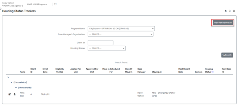 Housing Status Tracking - Housing Forward