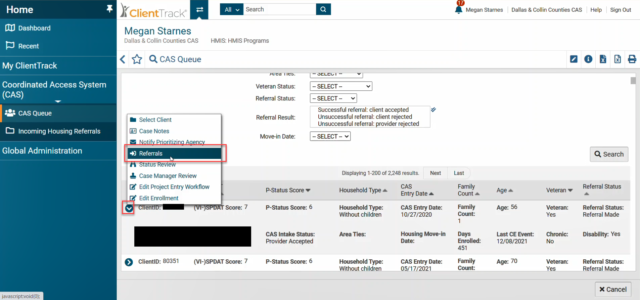 Viewing CAS Referrals - Housing Forward