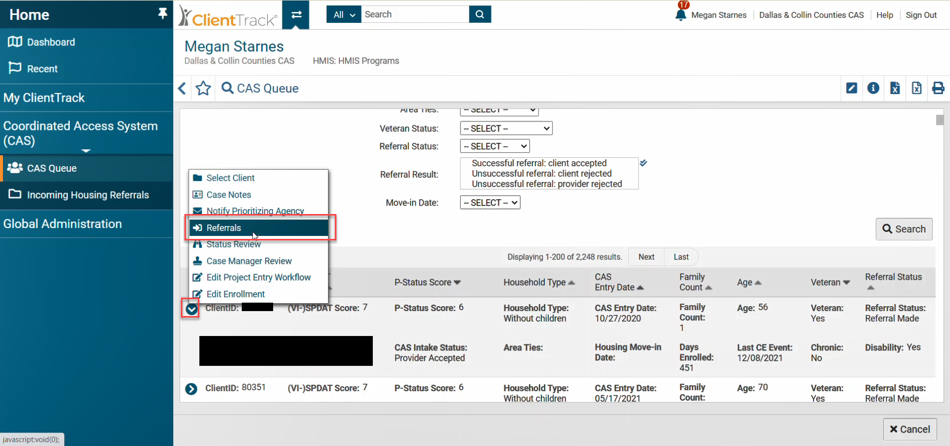 Viewing CAS Referrals - Housing Forward