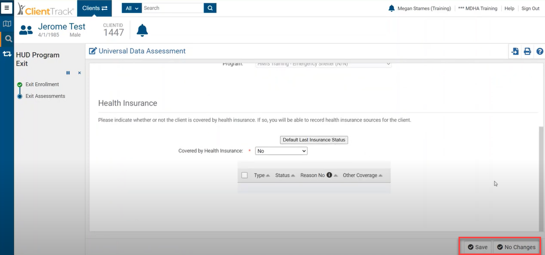 Edit Exit Assessments - Housing Forward