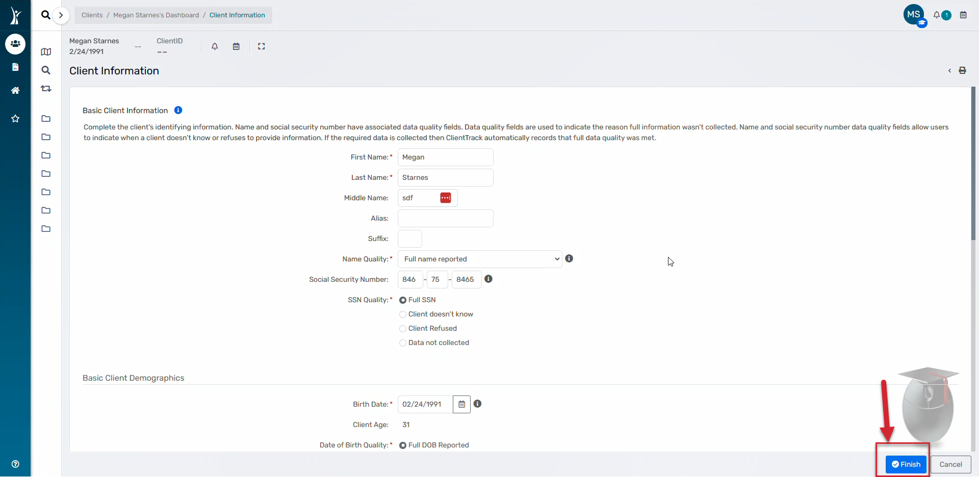Edit Client Information - Housing Forward