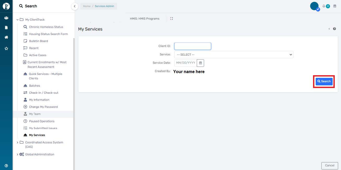 Removing a Service - Housing Forward