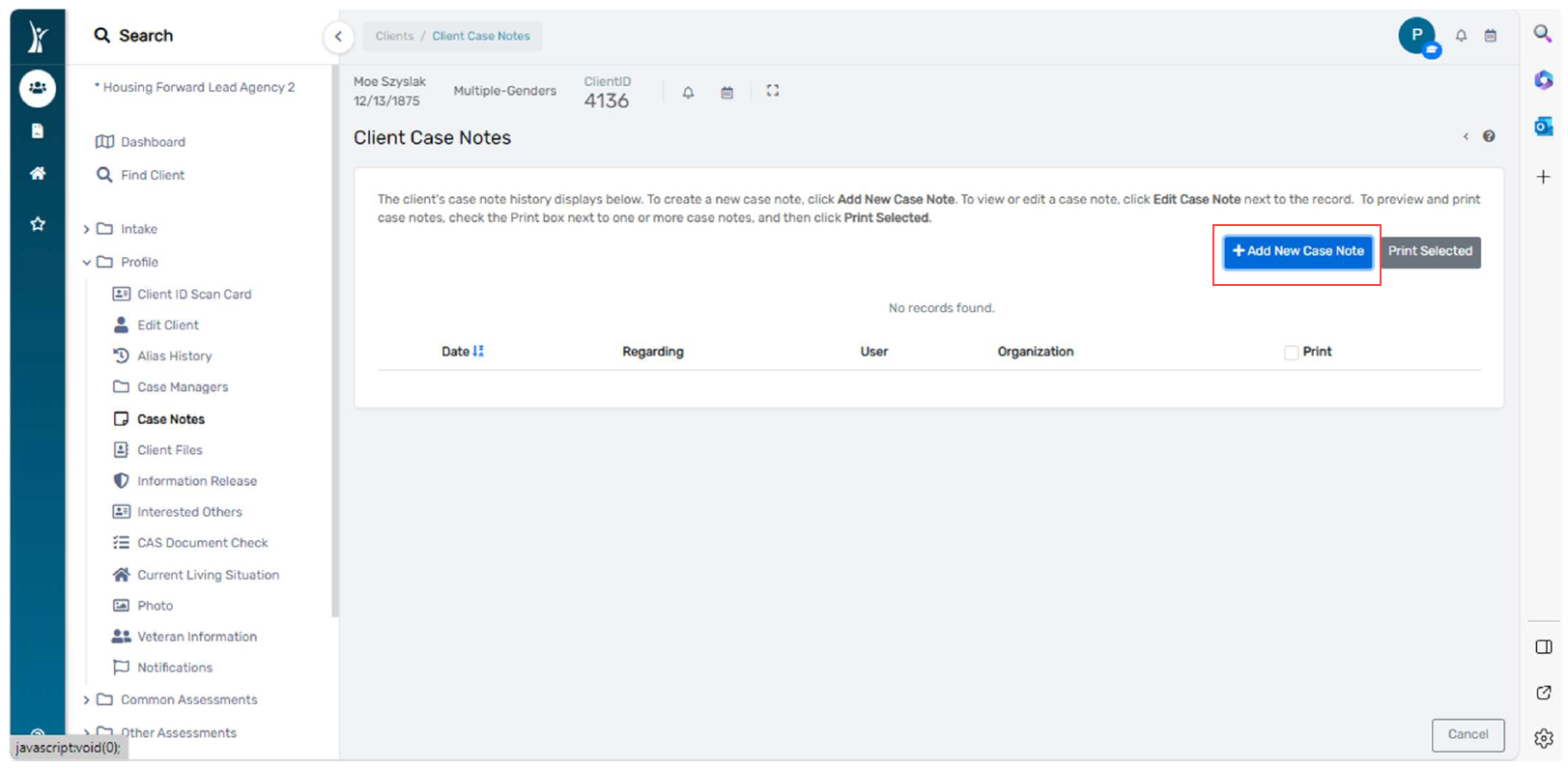 Case Notes - Housing Forward