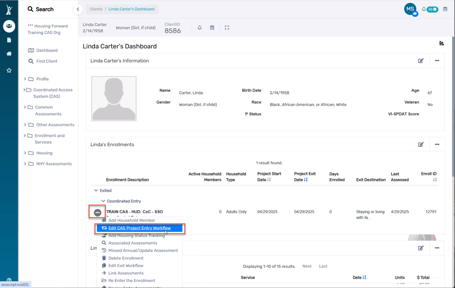 Edit CAS Project Entry Workflow - Housing Forward